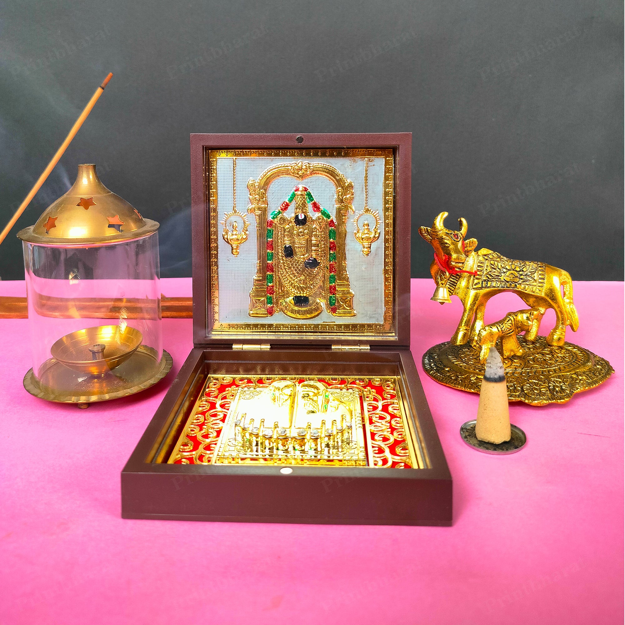 Balaji and Padmavathi Lakshmi Pocket Temple (24 Karat Gold Coated) – Print Bharat