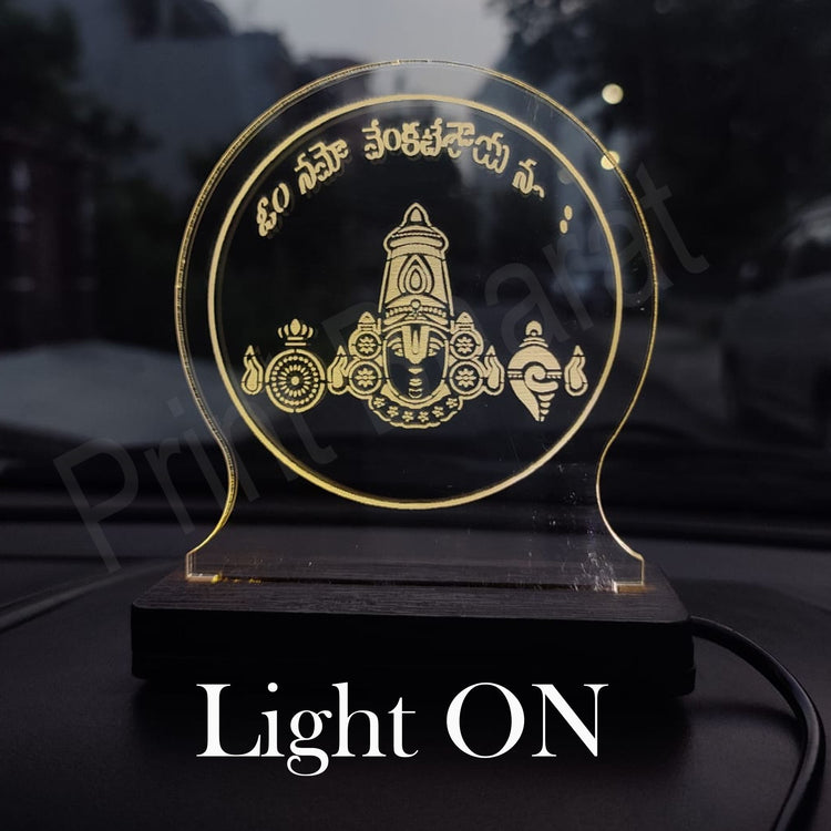 tirupati balaji Car LED Light Dashboard – Print Bharat