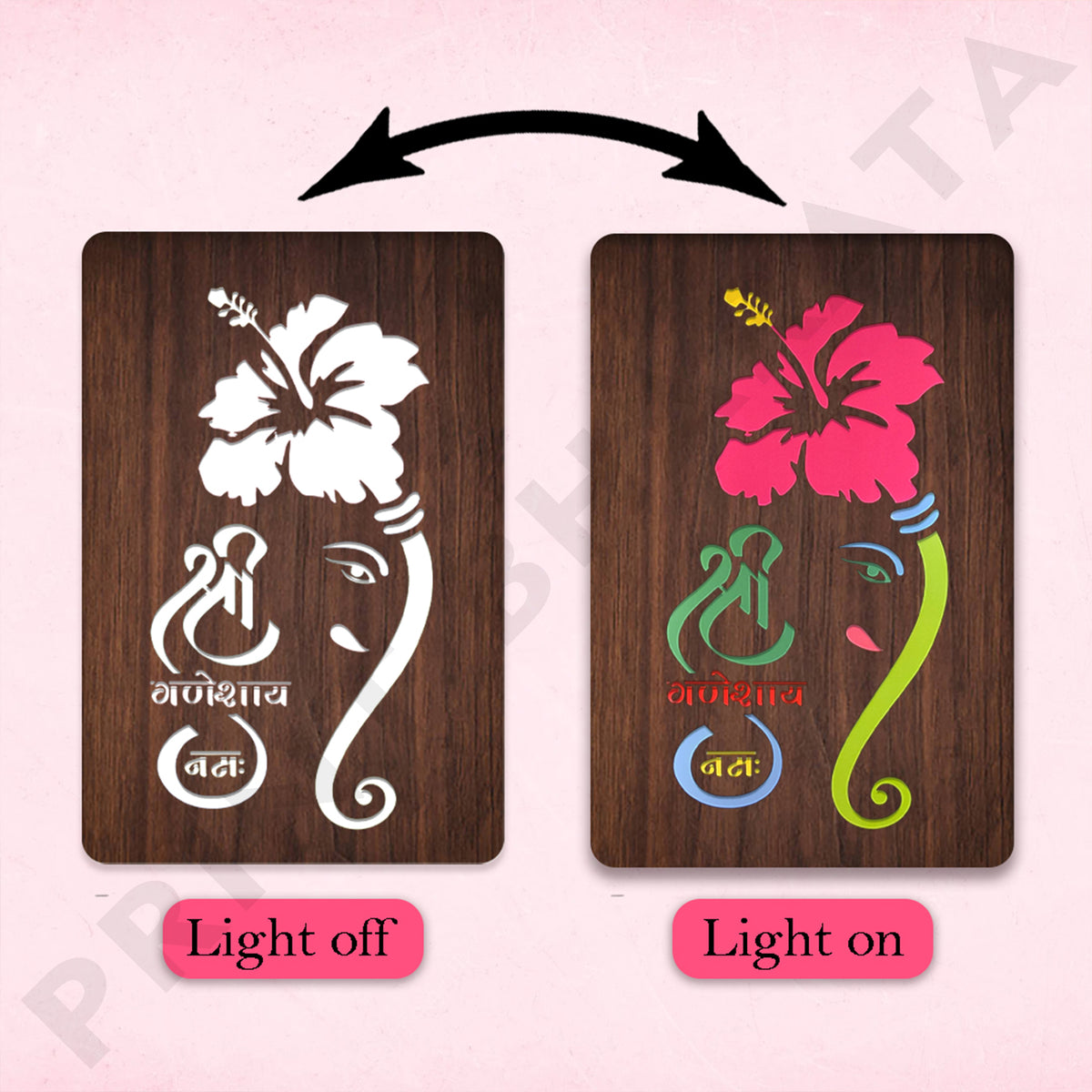 MDf Neon Ganesh Namaha Frame – Print Bharat