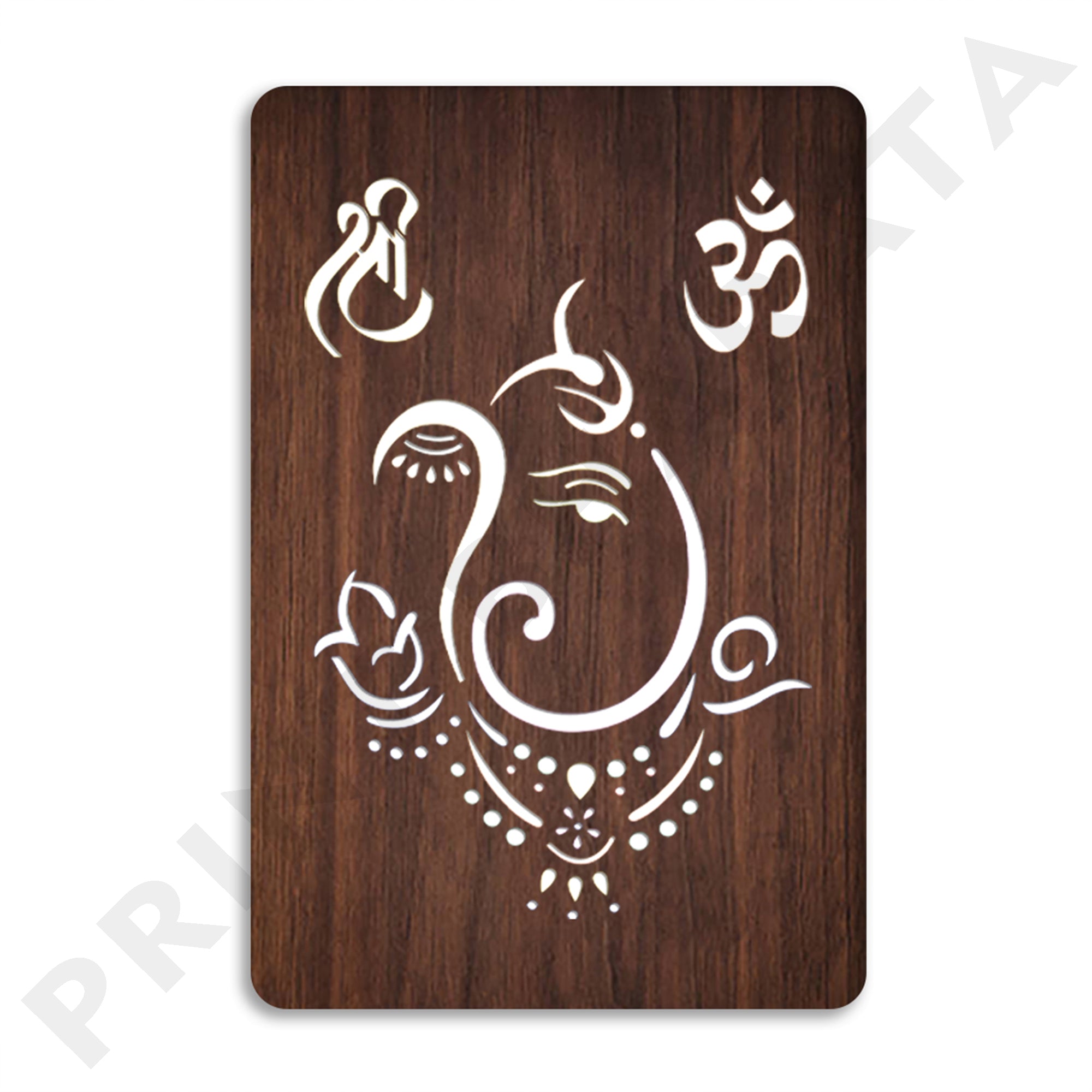Neon MDF Shri Om Ganesh ji Frame – Print Bharat