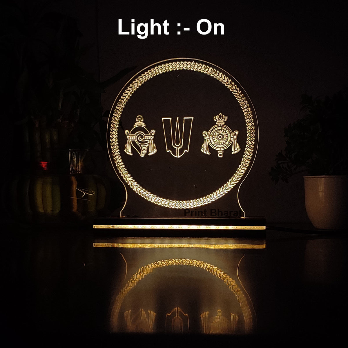 Acrylic Balaji (Symbol) Led frame size ( 16 cm* 12 Cm ) – Print Bharat